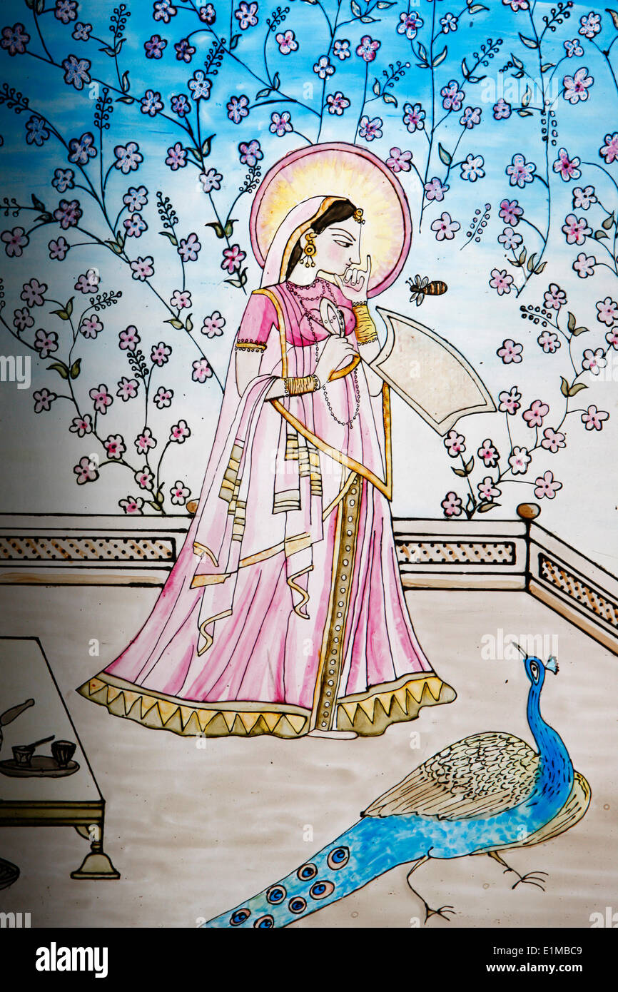 Stained glass in Iskcon temple Stock Photo - Alamy