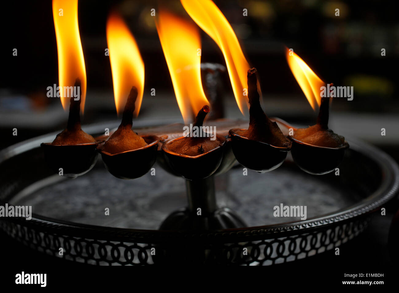 Bhaktivedanta Manor Lamp in the temple Stock Photo - Alamy