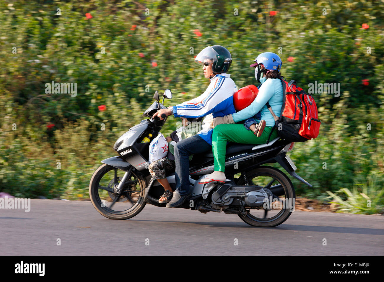 Family on Motorcycle Stock Photo - Alamy