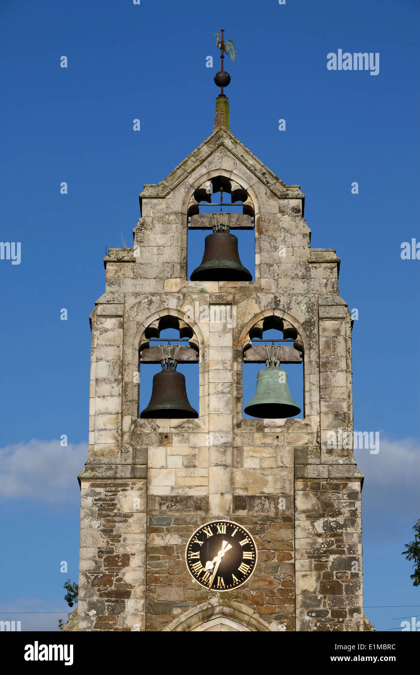 Cornwall church spire Stock Photo - Alamy
