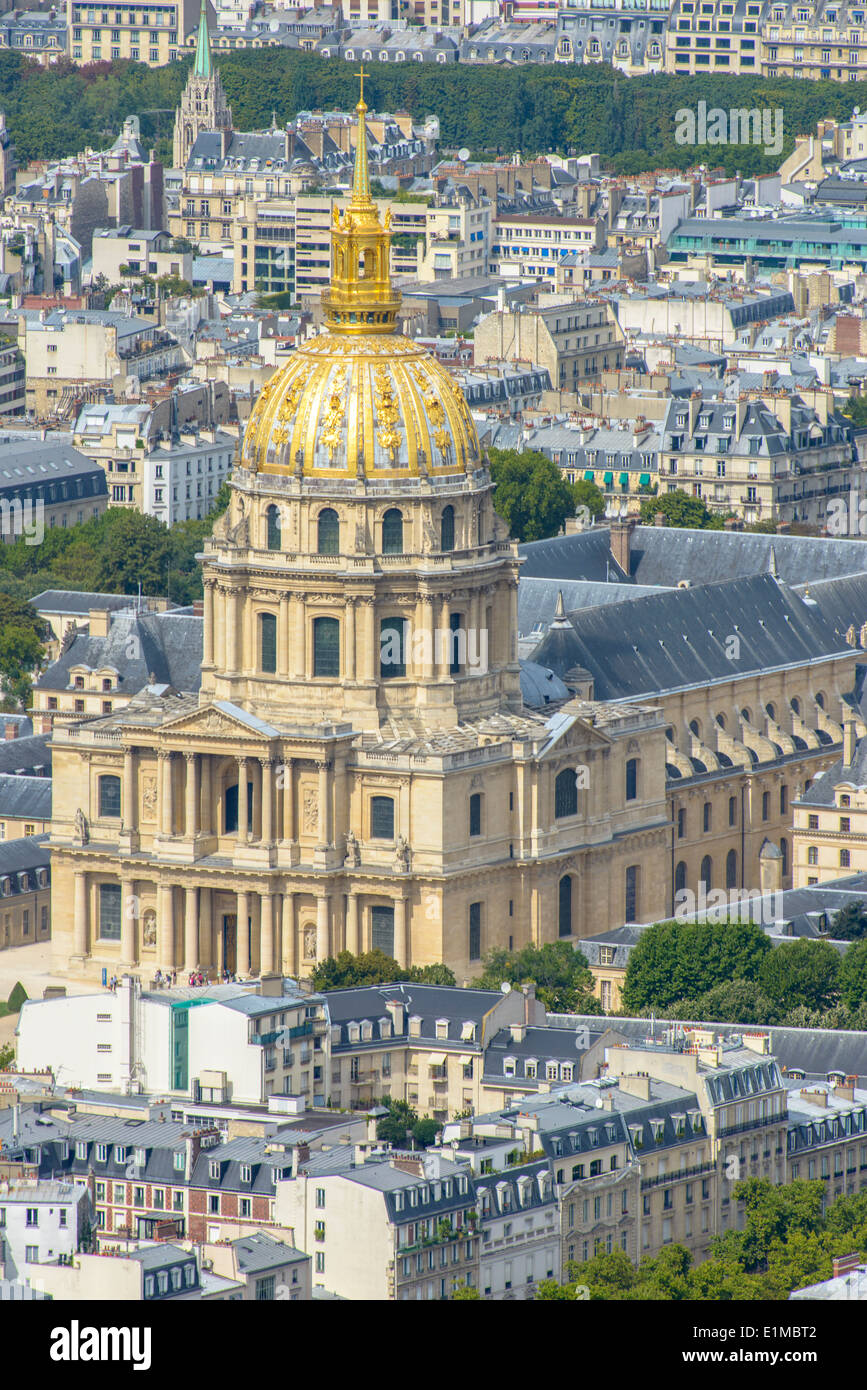 Aerial view of Les Invalides taken from Montparnasse Tower Stock Photo ...