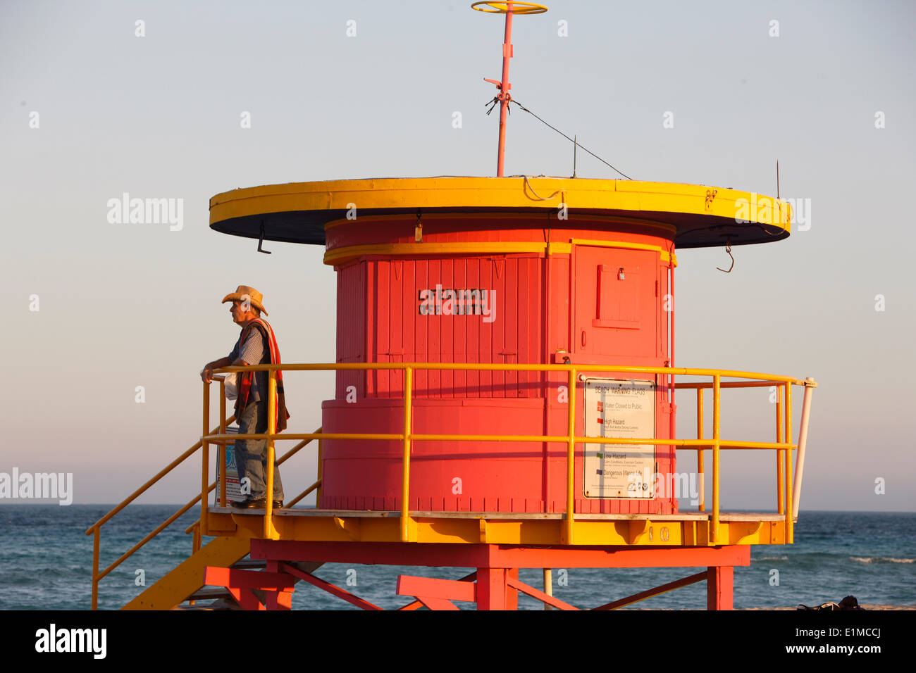 Lifeguard station in South Beach, Miami Stock Photo - Alamy