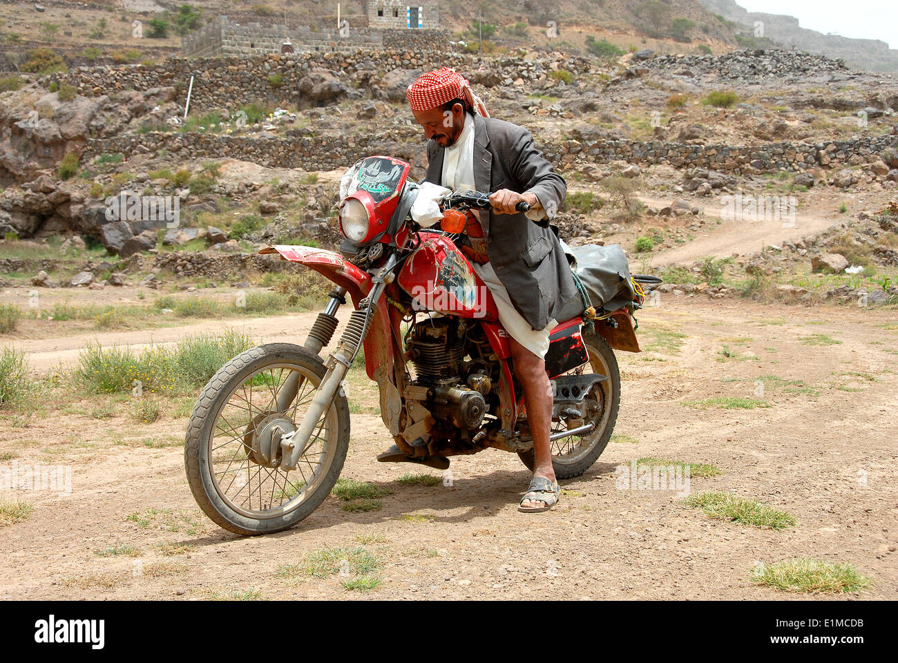 Man on motorbike Stock Photo - Alamy