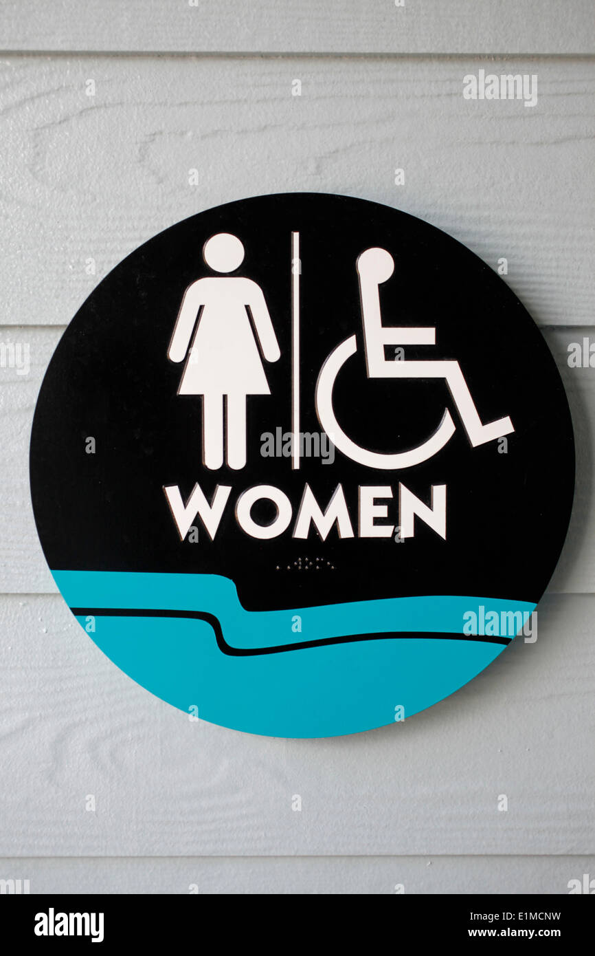Sign language bathroom hi-res stock photography and images - Alamy