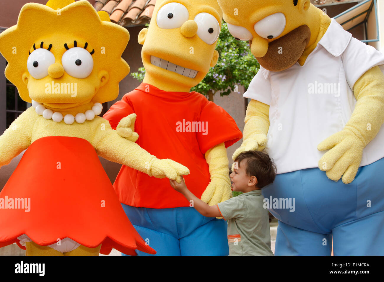 Boy with the Simpsons at Universal Orlando Stock Photo - Alamy