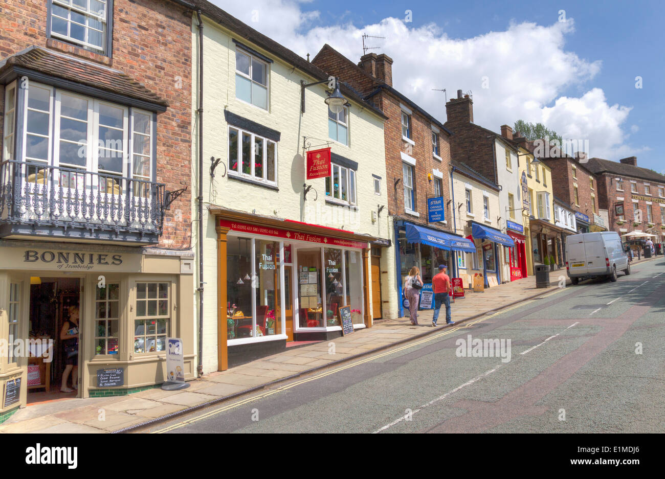 The main road and high street running through the famous town of ...
