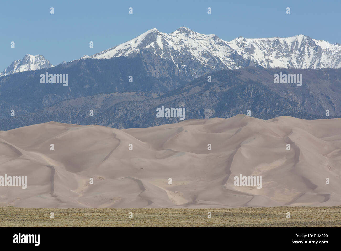 USA, Colorado, Great Sand Dunes National Park and Preserve, sand dunes ...