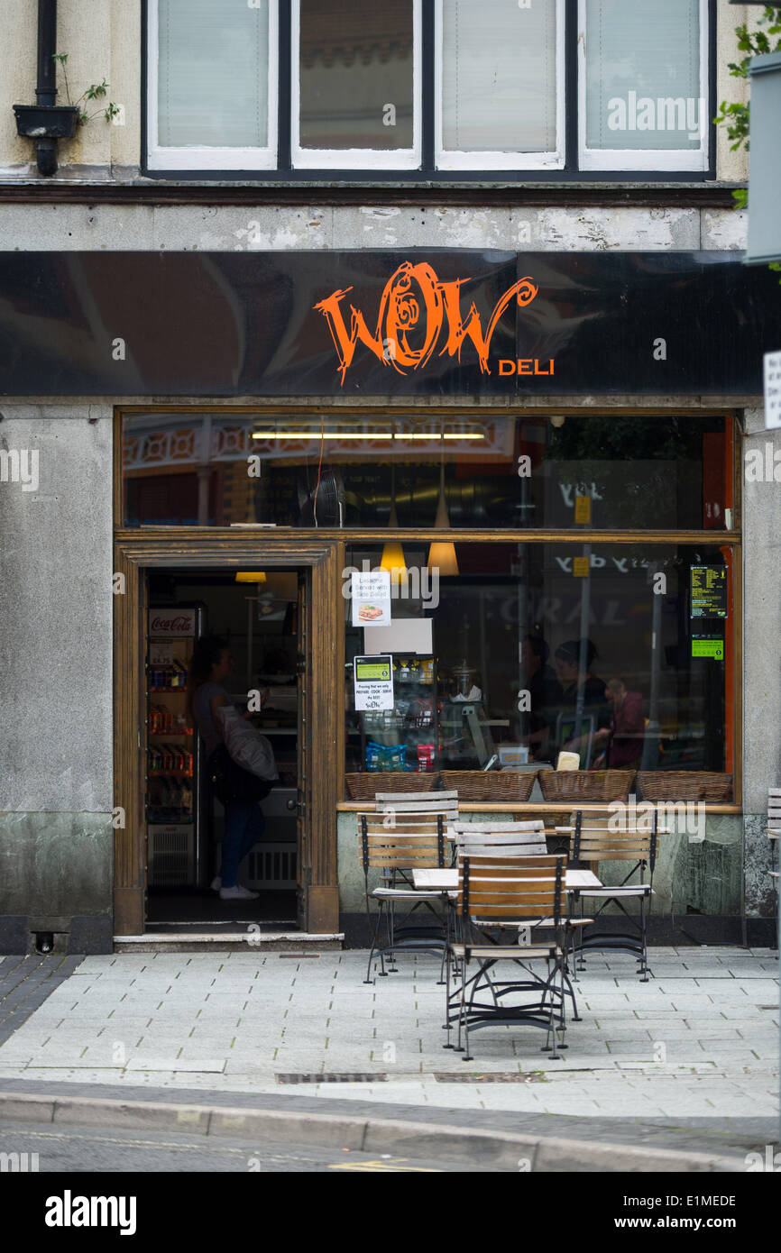 The exterior of Wow Deli on Churchill Way in Cardiff, UK Stock Photo ...