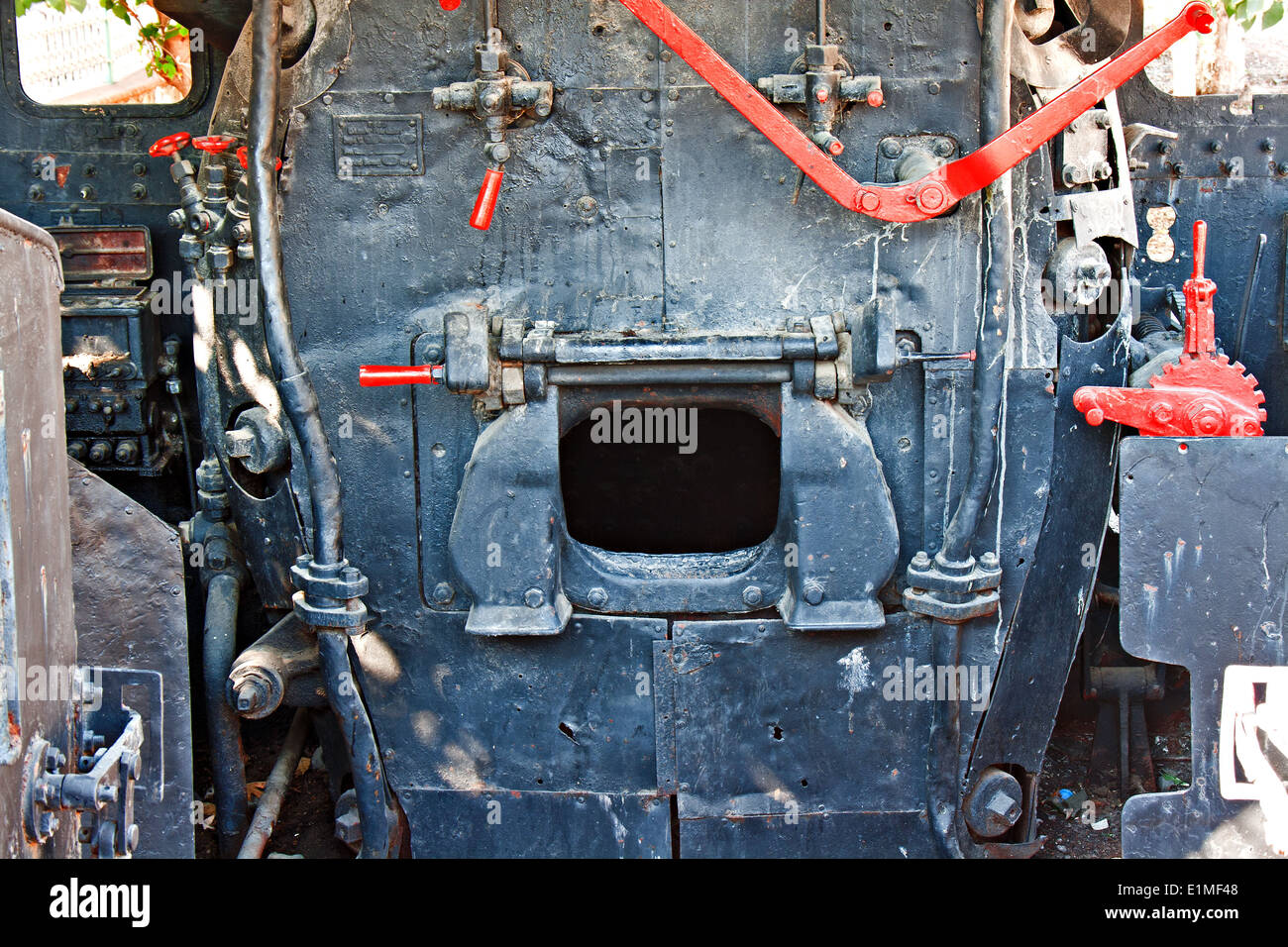 Engine room of a very old steam train Stock Photo - Alamy