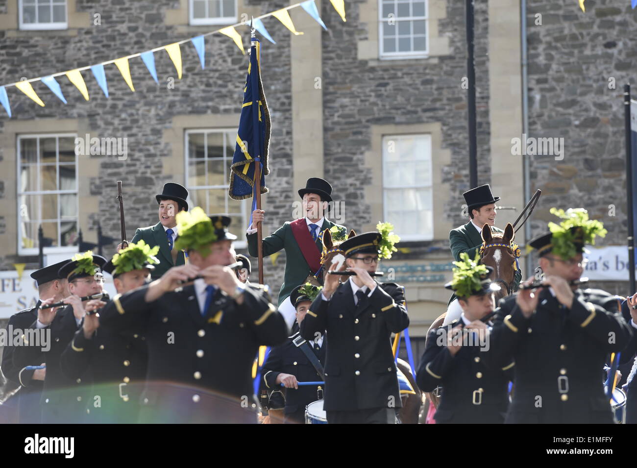 HAWICK, SCOTLAND - Jun 06 2014: Hawick Common Riding is the first of ...