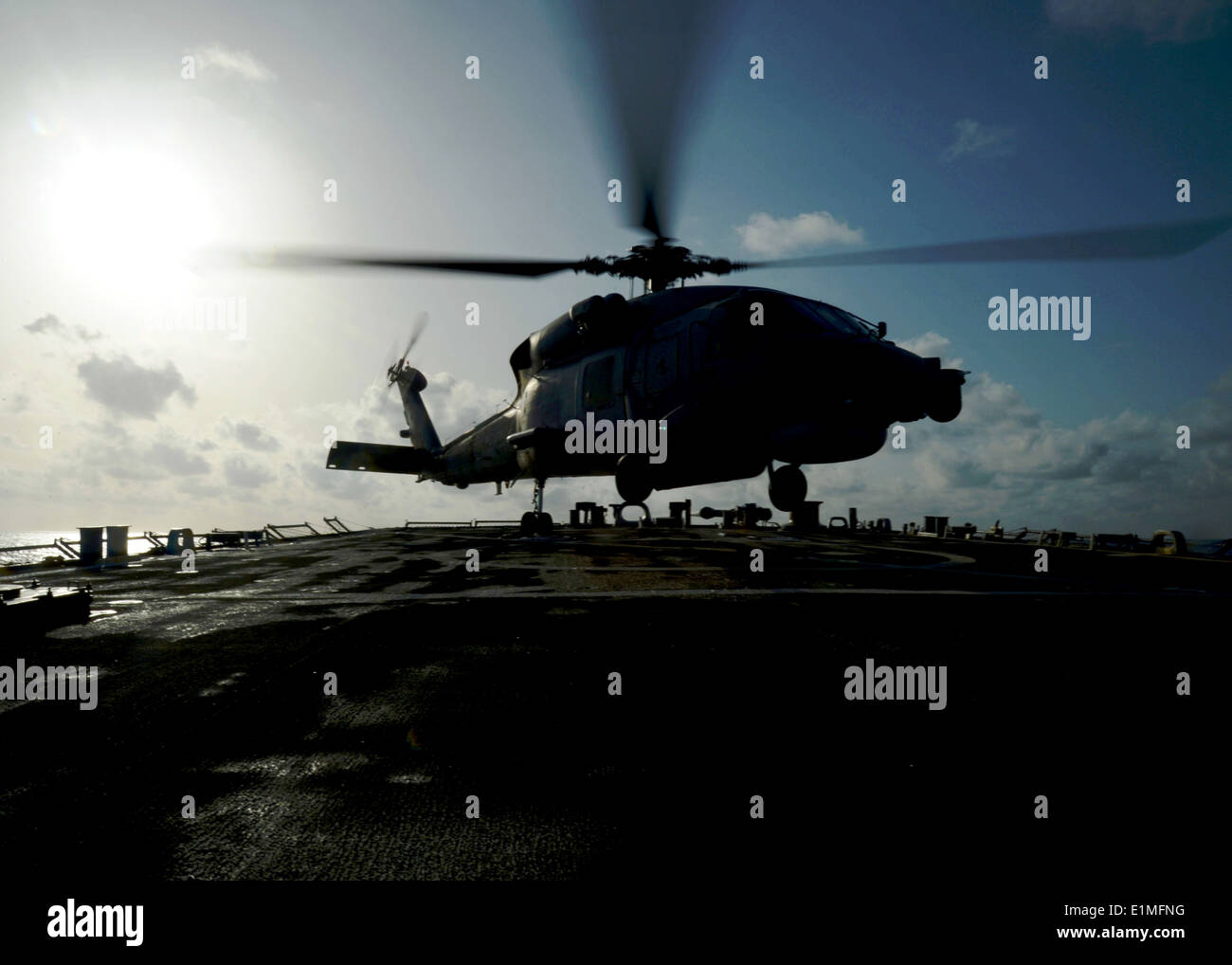 A Greek navy MH-60R Seahawk helicopter assigned to the Greek frigate HS ...