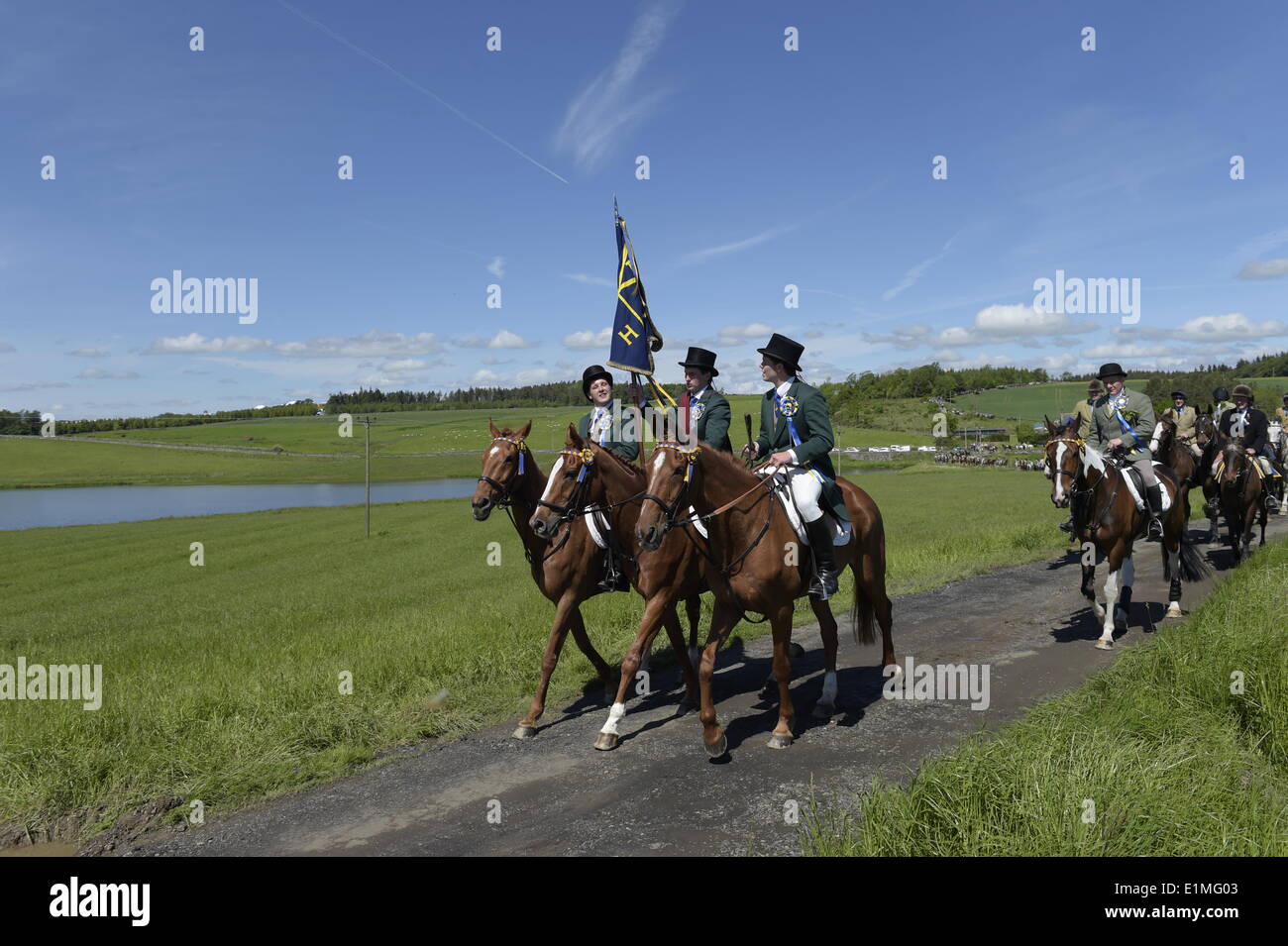 HAWICK, SCOTLAND - Jun 06 2014: Hawick Common Riding is the first of ...