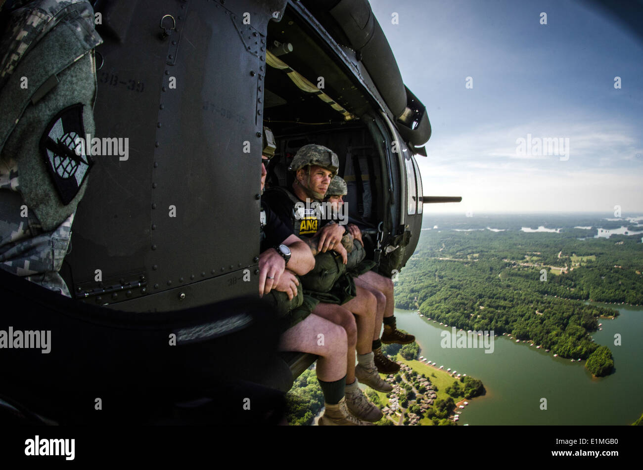 U.S. Soldiers with the 5th Ranger Training Battalion prepare to jump ...
