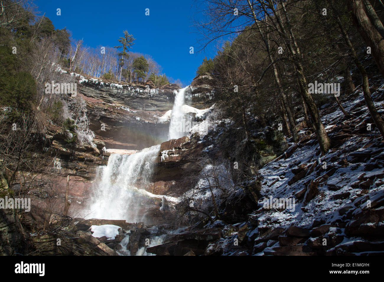 Kaaterskill Falls in Winter in the Catskills Mountains of New York ...