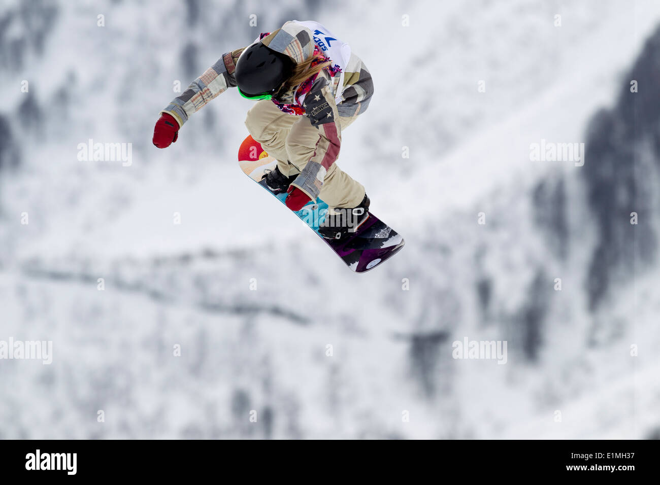 Jamie Anderson (USA) Olympic Champion competing in Ladies's Snowboard ...