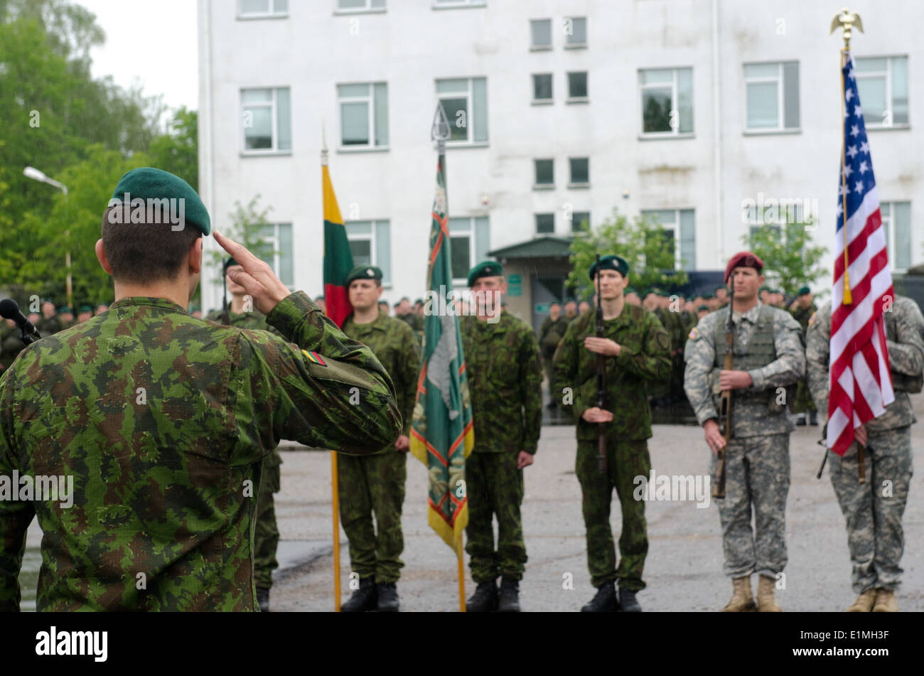 U.S. Army paratroopers with the 173rd Airborne Brigade Combat Team join Lithuanian soldiers ...
