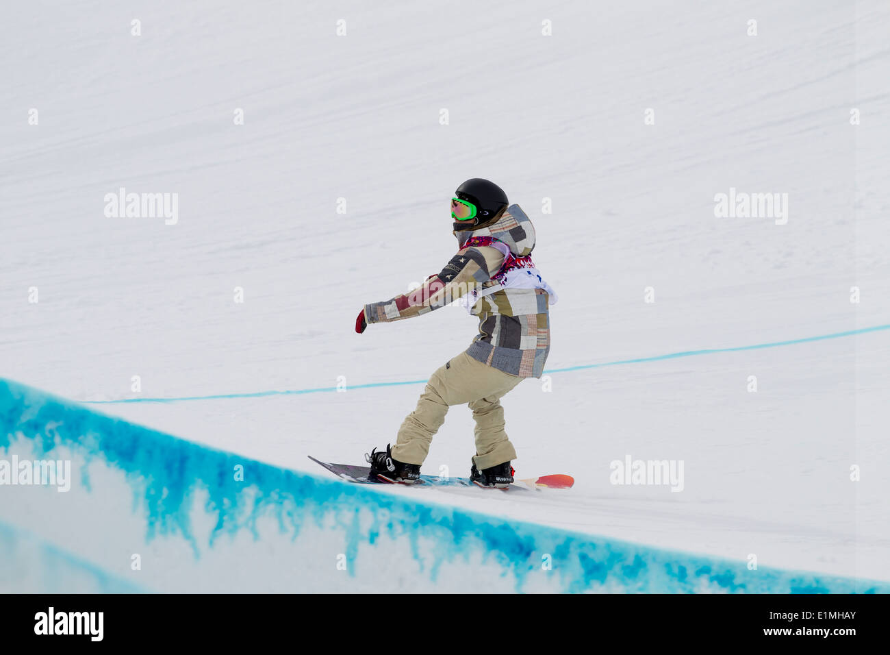 Jamie Anderson (USA) Olympic Champion competing in Ladies's Snowboard ...