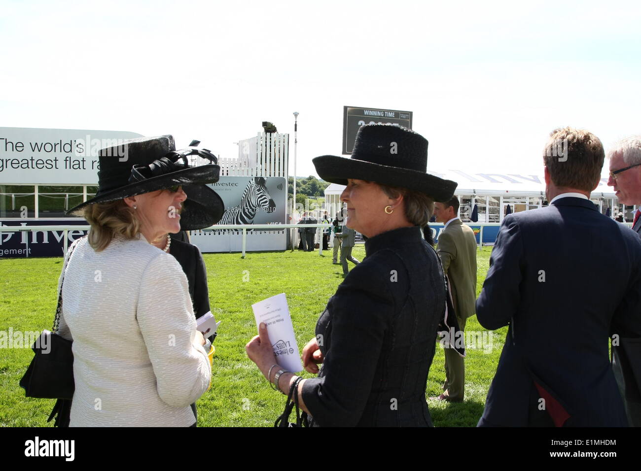 Epsom Downs, Surrey, UK. 06th June, 2014. Lady Cobham (centre) owner ...