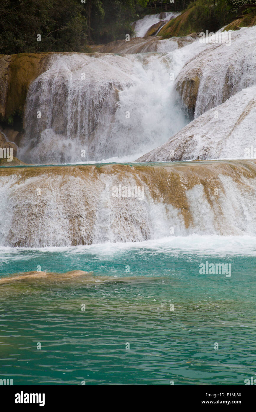 Mexico, Chiapas, Aqua Azul National Park, Rio Tulija, waterfalls Stock ...