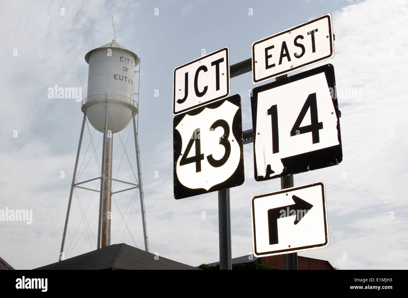 Water tower and directional signs eutaw hi-res stock photography and ...