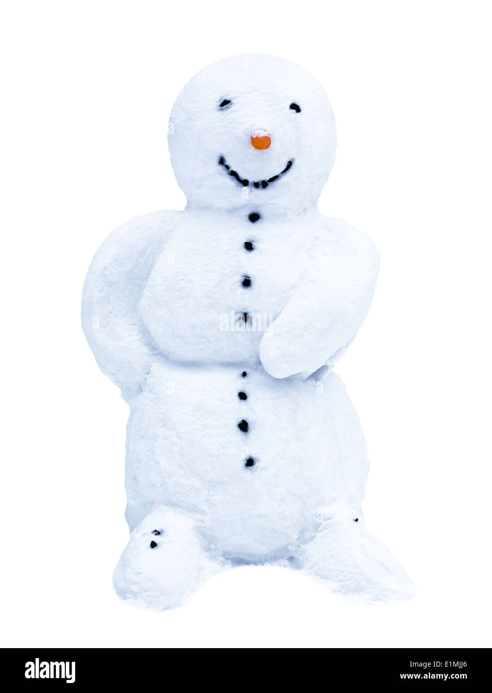 Snowman isolated on white background Stock Photo - Alamy