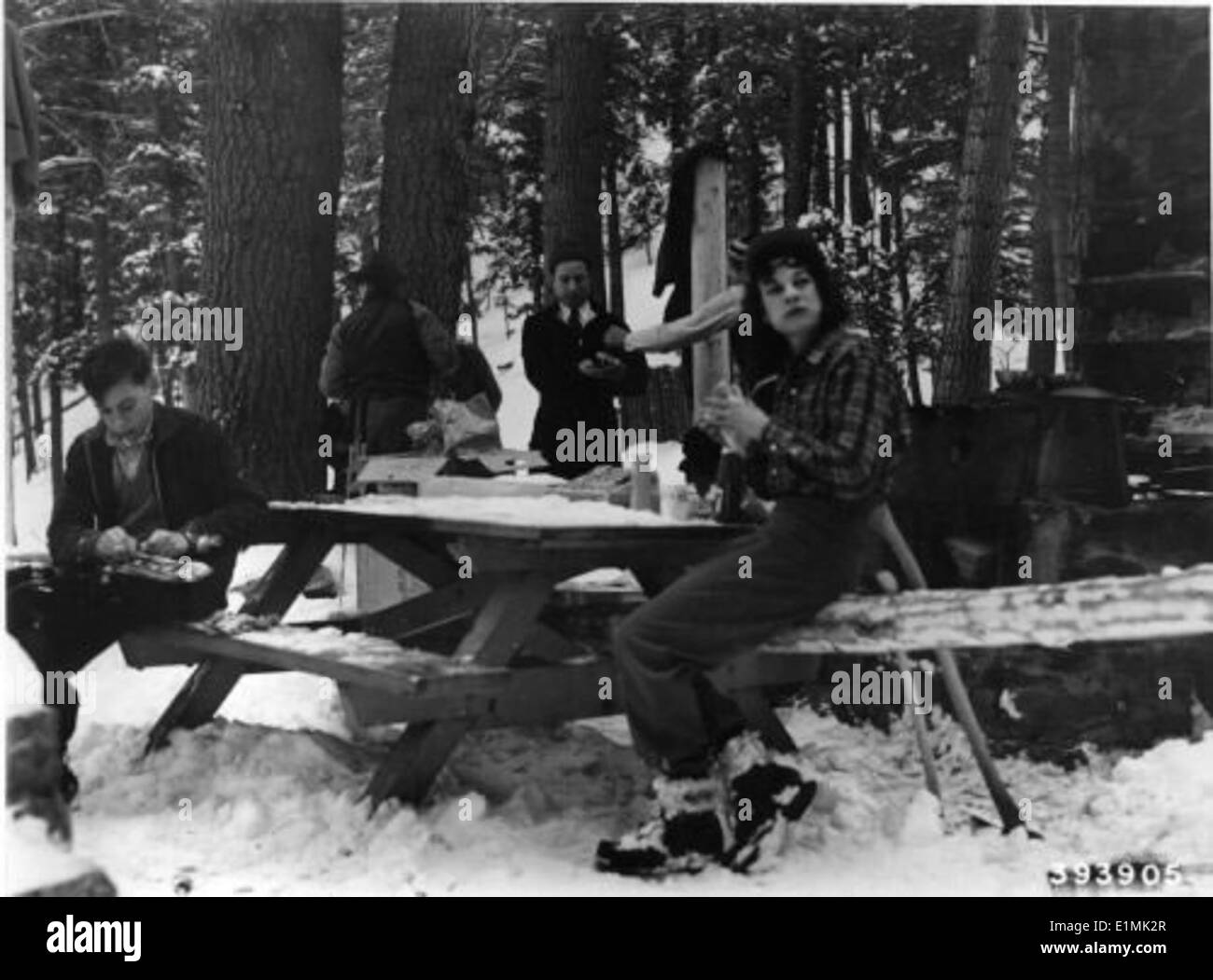 A winter picnic in the Sandia Mountains offers a scenic backdrop for ...