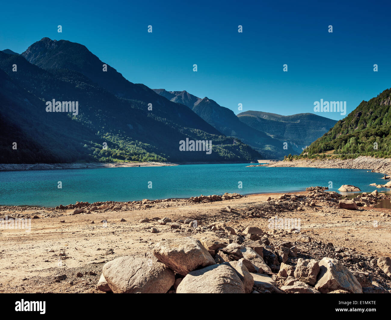 Pyrenees mountains and lake landscape Stock Photo - Alamy