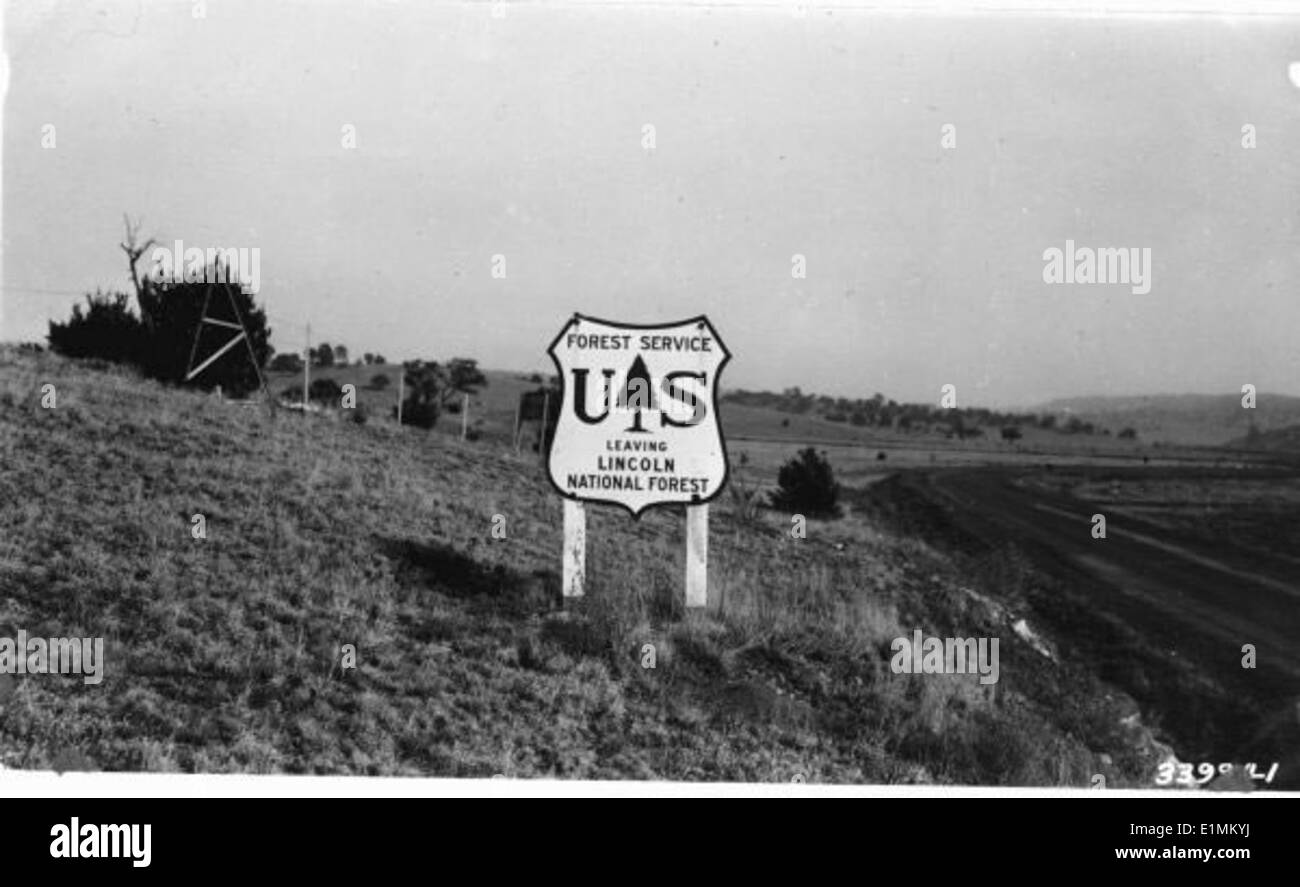 National forest road sign Black and White Stock Photos & Images - Alamy
