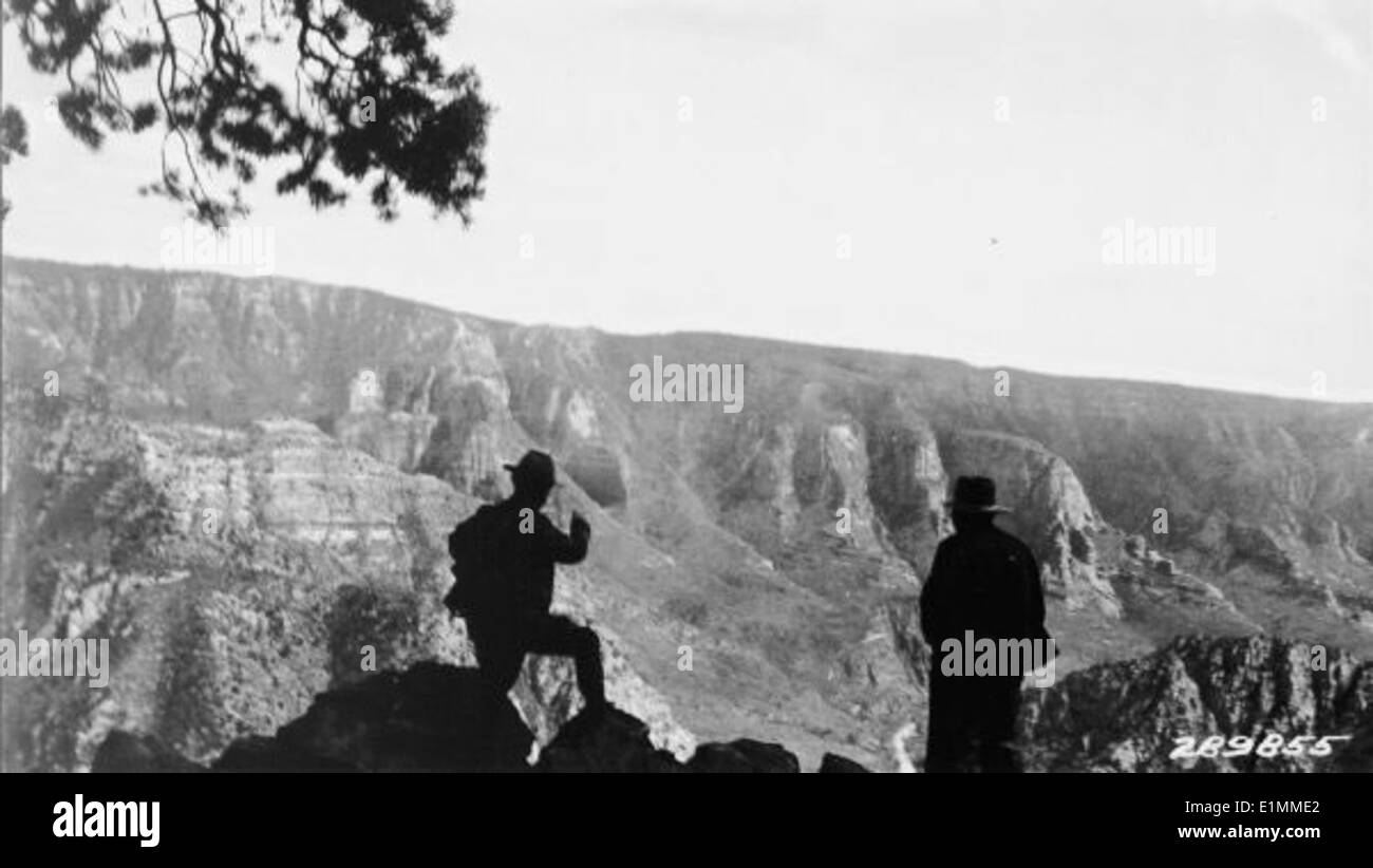A historic black-and-white photograph depicting men in the Kaibab ...