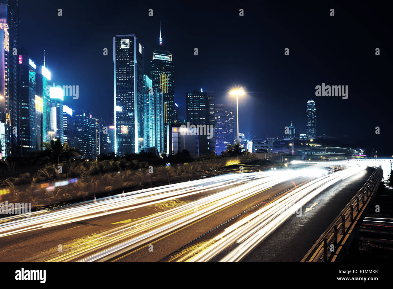 Fast moving cars at night Stock Photo - Alamy