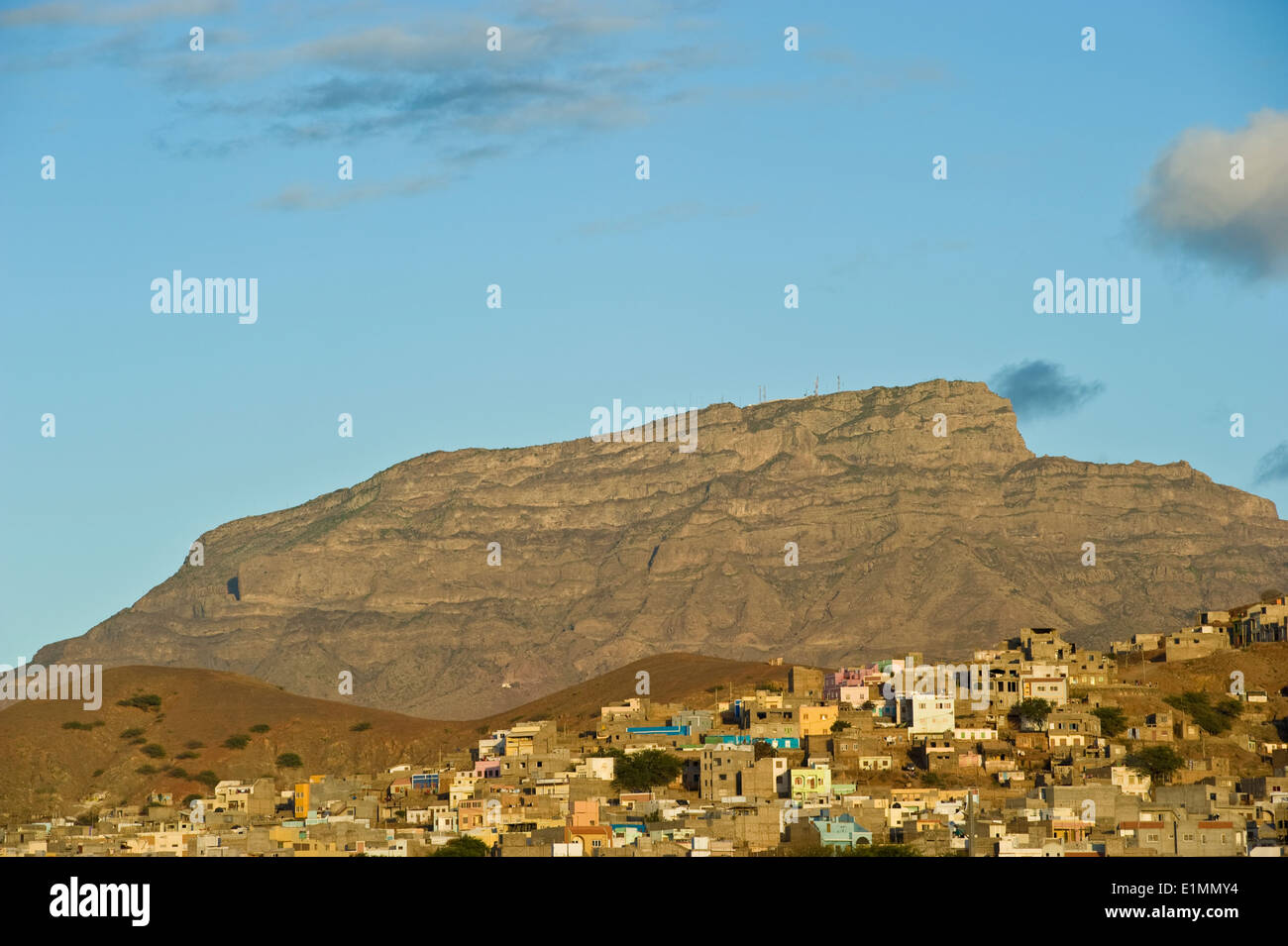 The 750 m high mountain on Sao Vicente island in the Cape Verde ...