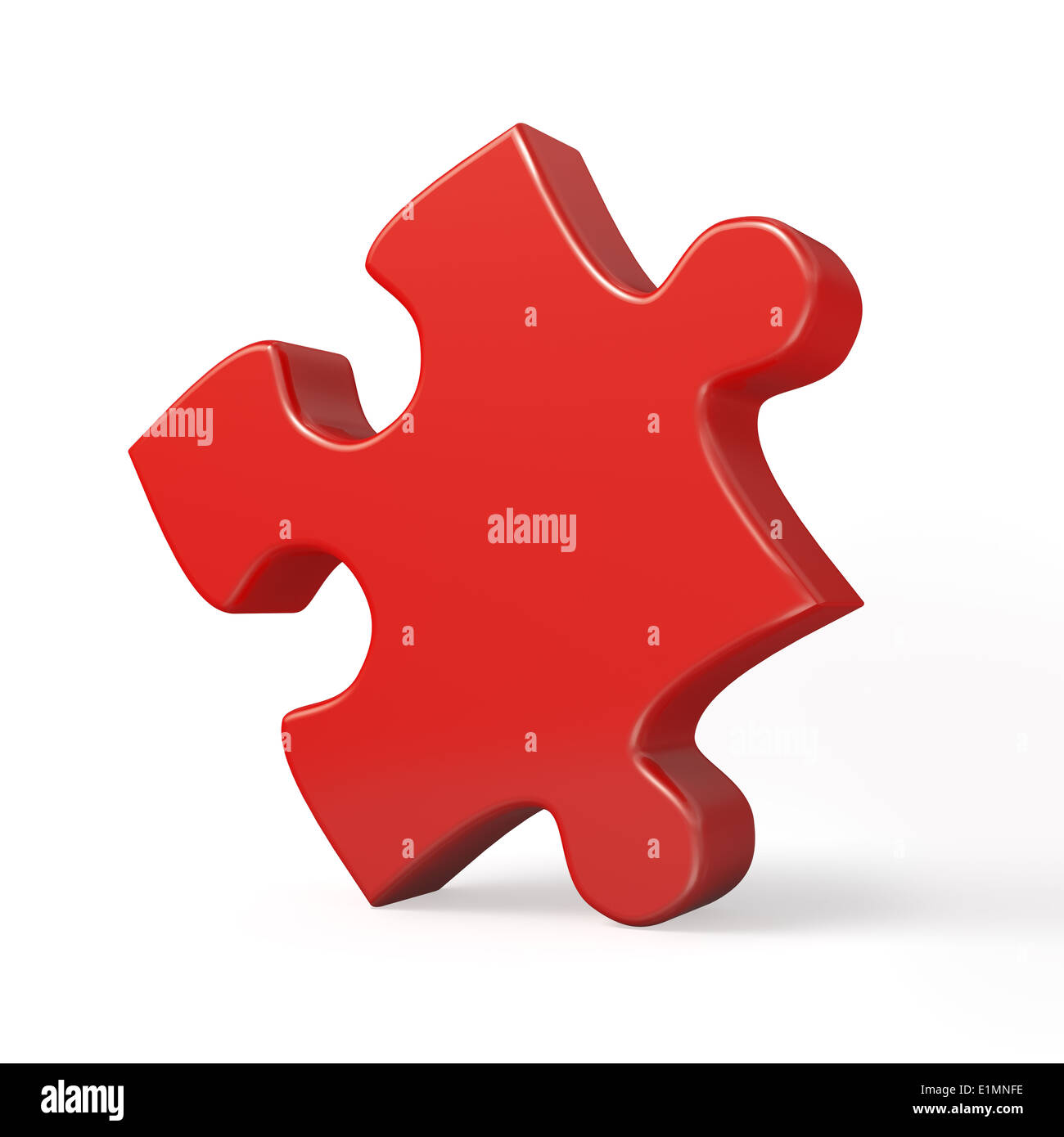 Single red puzzle piece isolated on white background Stock Photo - Alamy