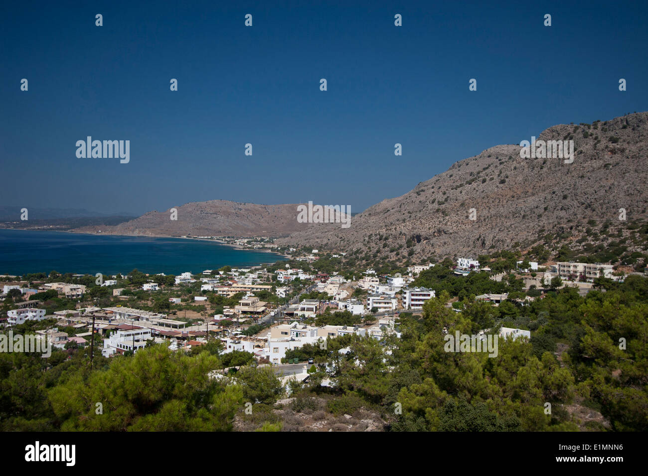 Mountain views in Rhodes Island, Pefki, Greece Stock Photo - Alamy