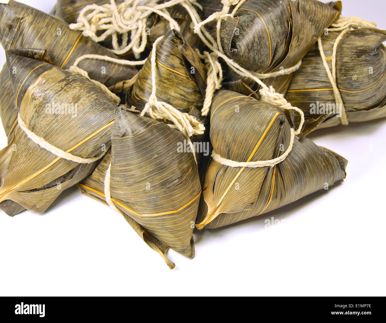 Traditional Chinese rice dumpling isolated on white background Stock ...
