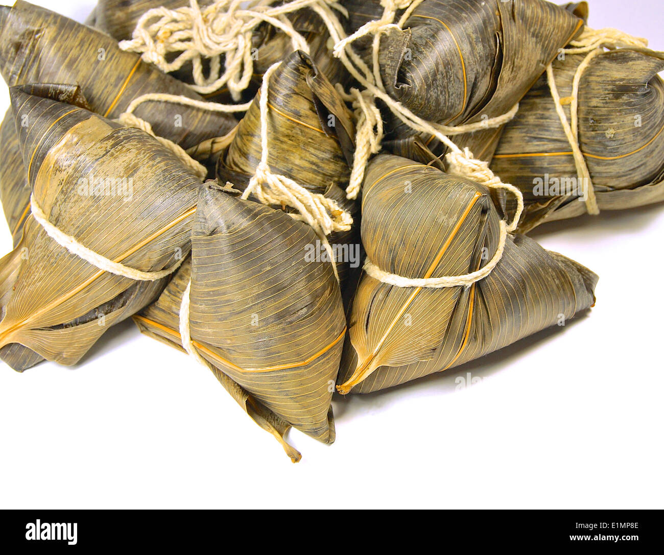 Traditional Chinese rice dumpling isolated on white background Stock ...