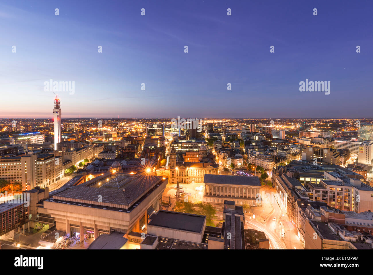 A night view of Birmingham city centre at night Stock Photo - Alamy