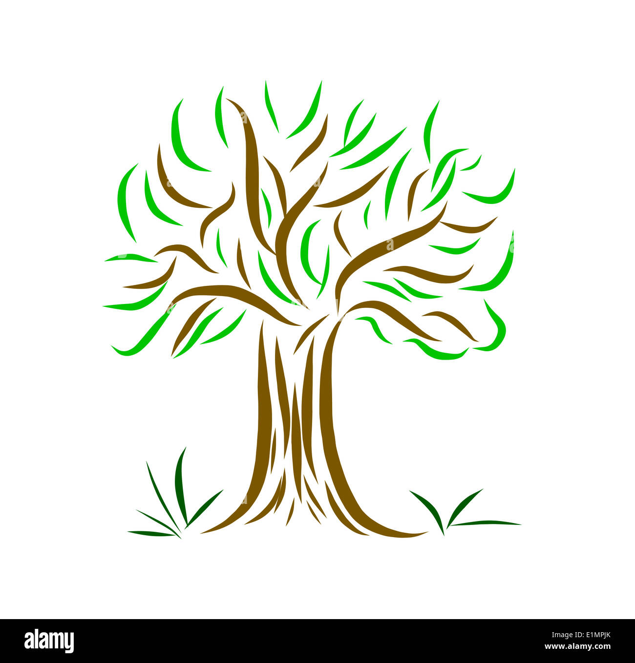 Illustration of a tree in Spring Stock Photo - Alamy