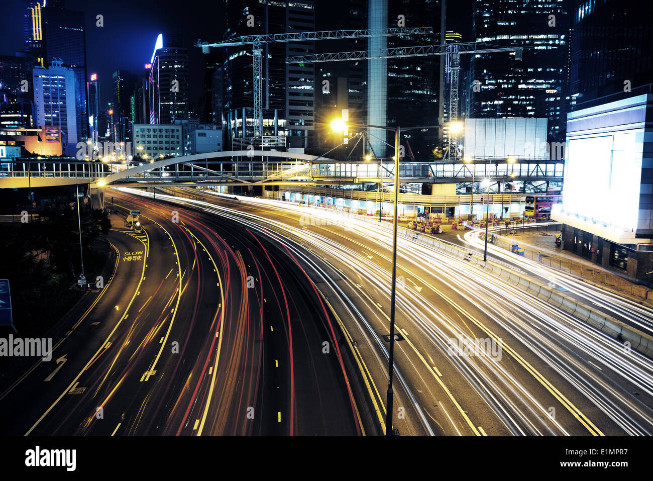 Fast moving cars at night Stock Photo - Alamy