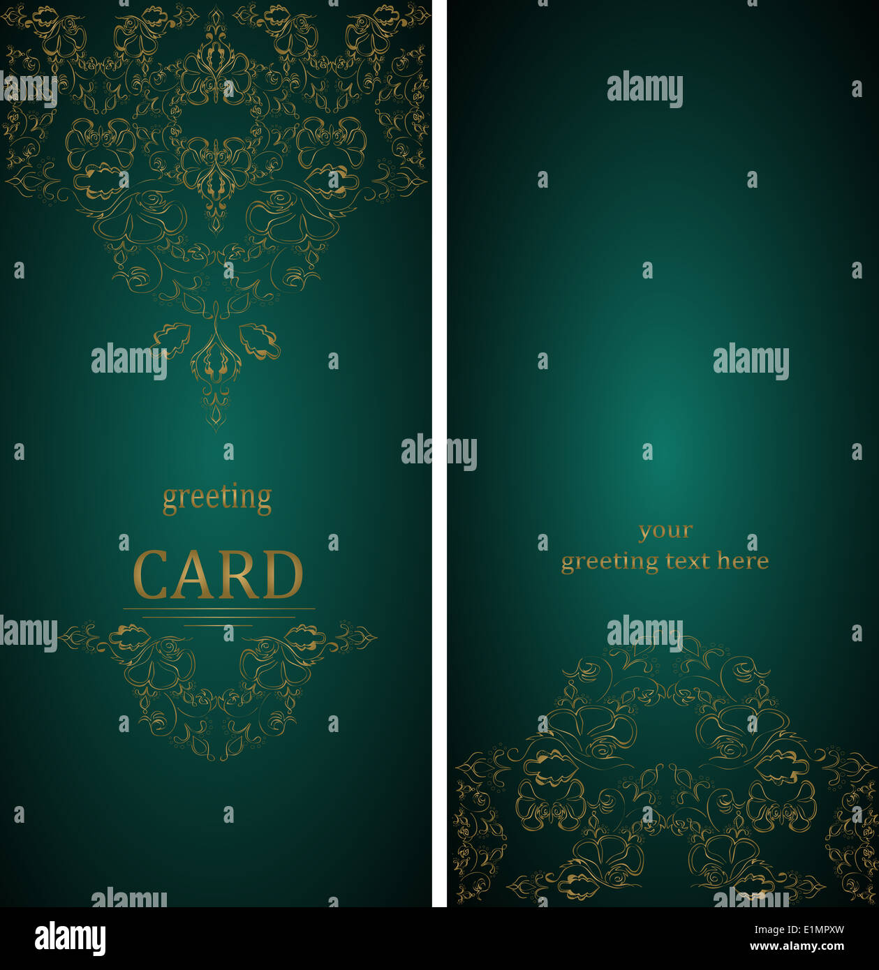 Vintage greeting cards in Victorian style. Vector Stock Photo - Alamy