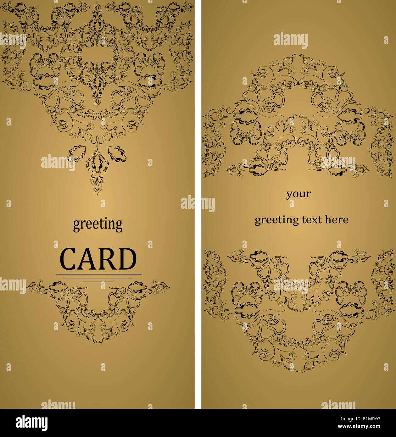 Vintage greeting cards in Victorian style. Vector Stock Photo - Alamy