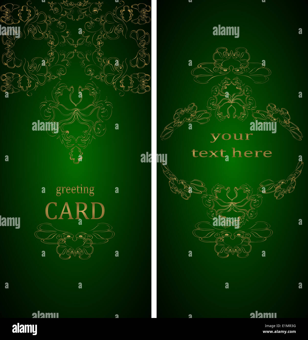 Vintage greeting cards in Victorian style. Vector Stock Photo - Alamy