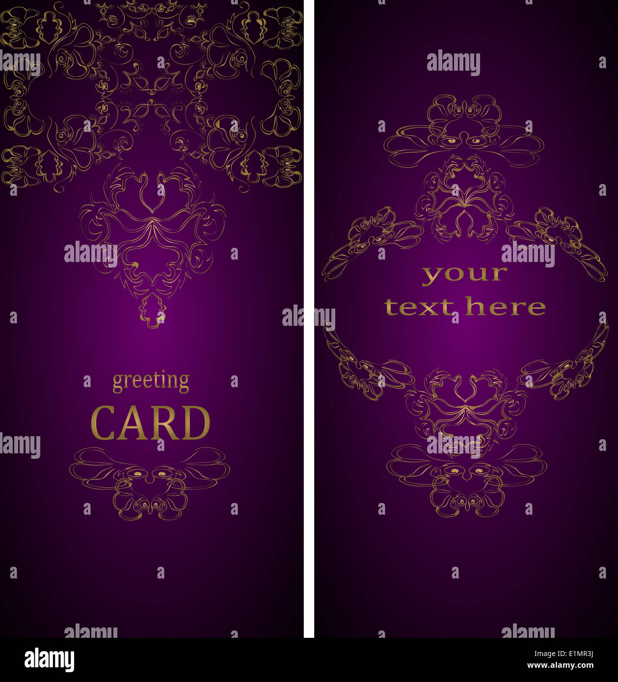 Vintage greeting cards in Victorian style. Vector Stock Photo - Alamy