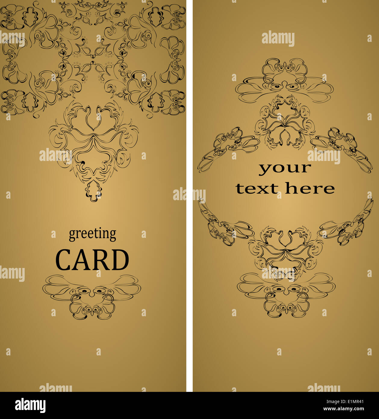 Vintage greeting cards in Victorian style. Vector Stock Photo - Alamy