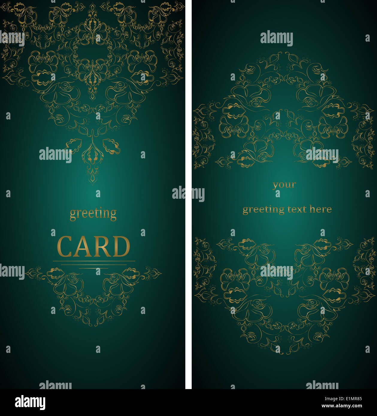 Vintage greeting cards in Victorian style. Vector Stock Photo - Alamy
