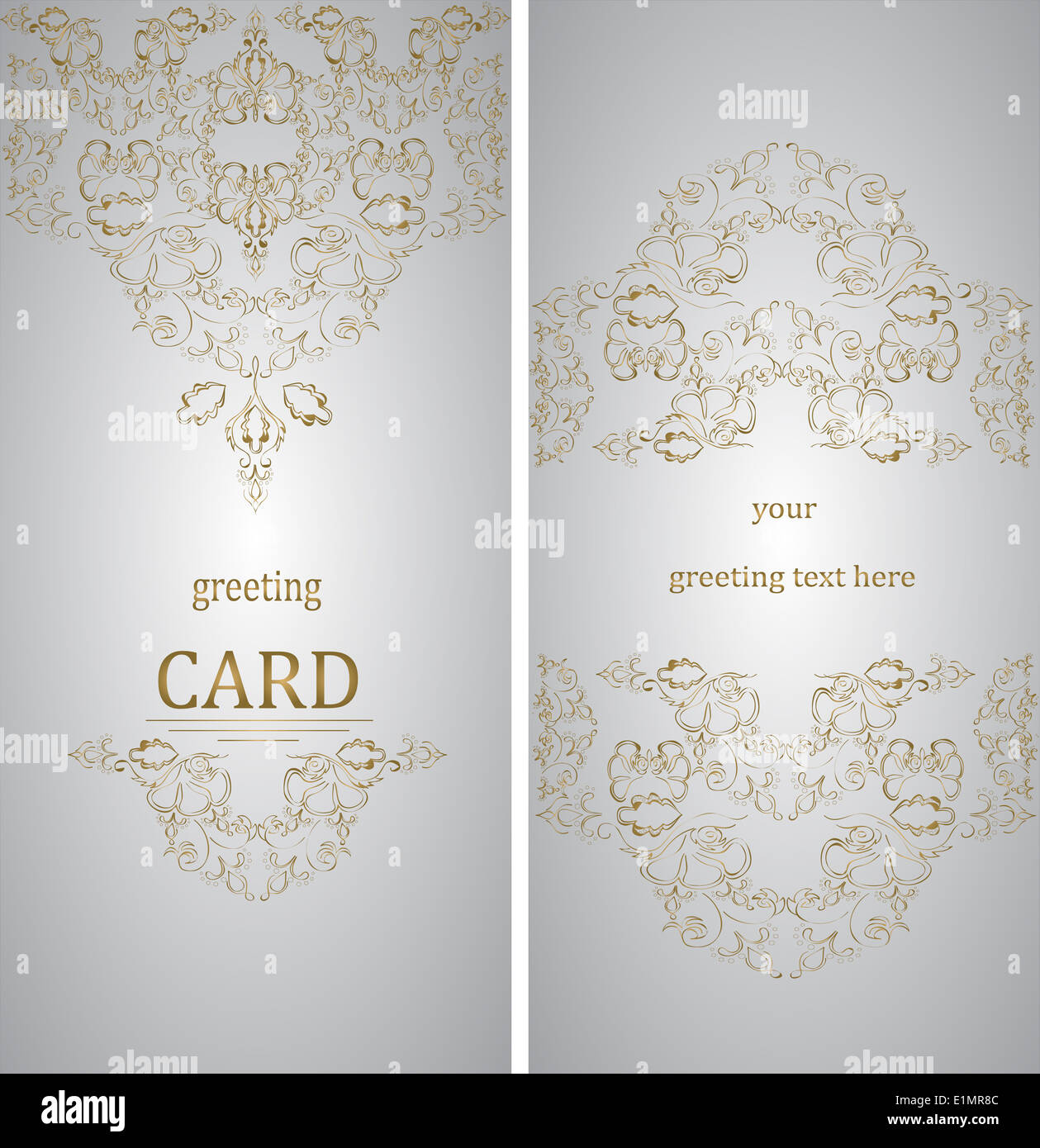 Vintage greeting cards in Victorian style. Vector Stock Photo - Alamy