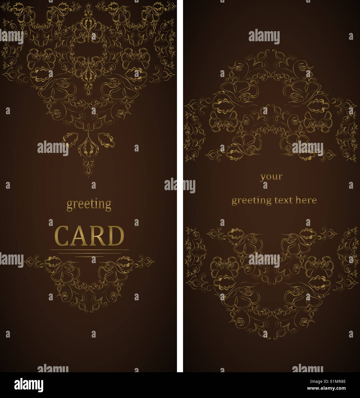 Vintage greeting cards in Victorian style. Vector Stock Photo - Alamy