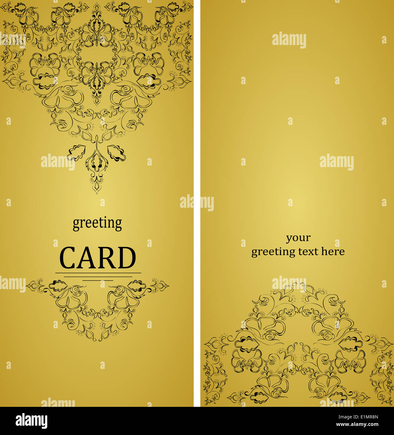 Vintage greeting cards in Victorian style. Vector Stock Photo - Alamy