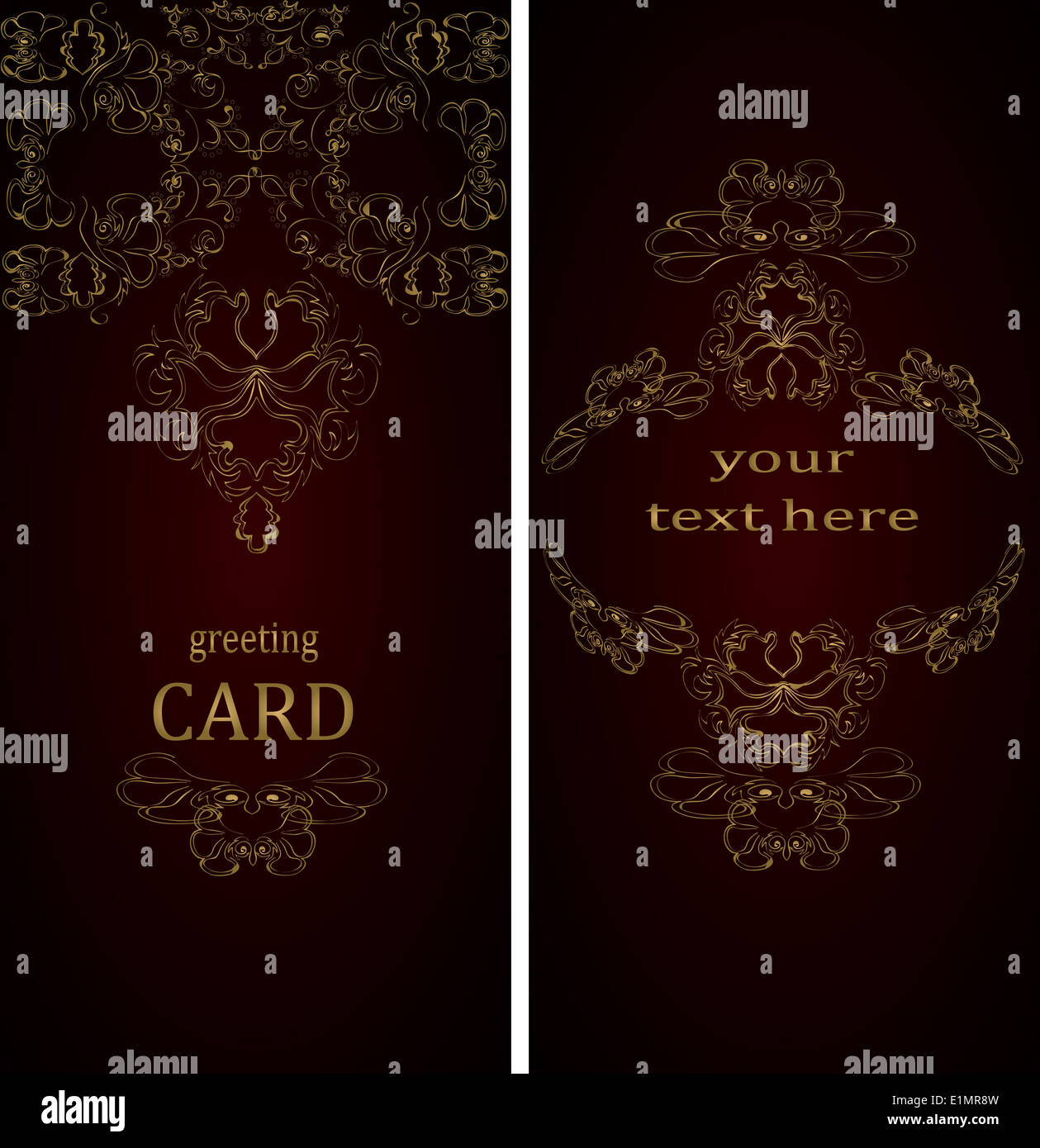 Vintage greeting cards in Victorian style. Vector Stock Photo - Alamy