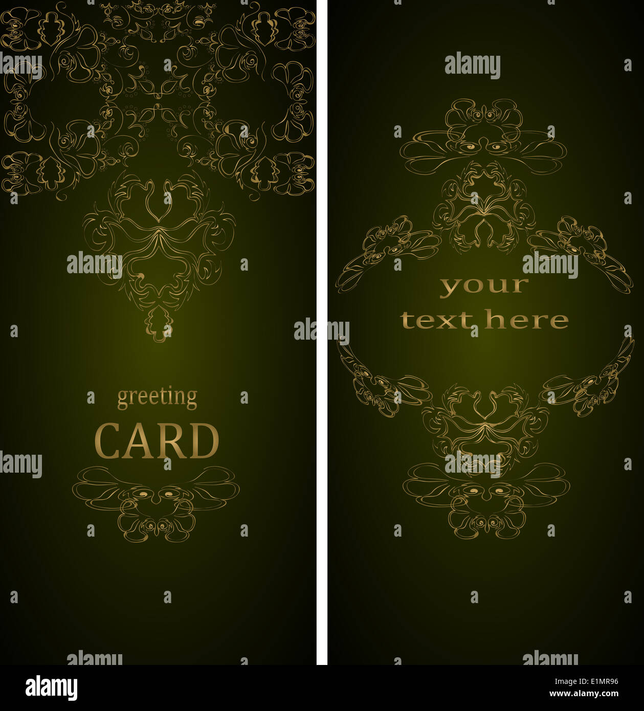 Vintage greeting cards in Victorian style. Vector Stock Photo - Alamy
