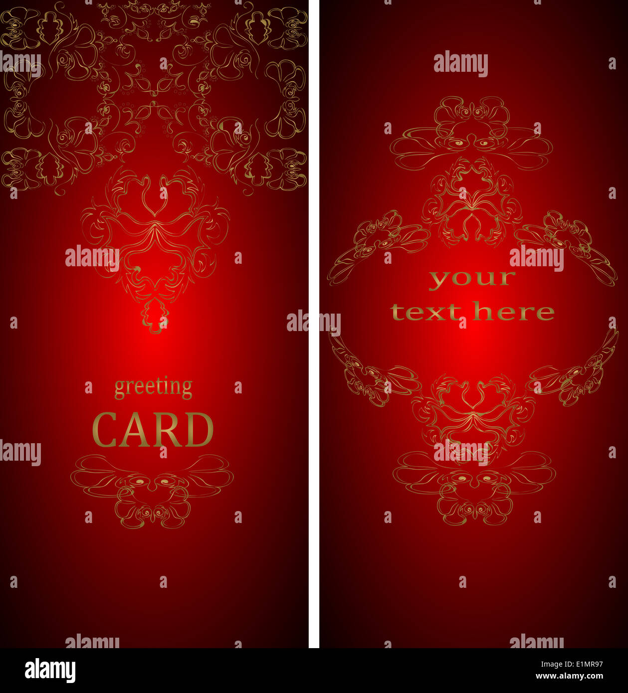 Vintage greeting cards in Victorian style. Vector Stock Photo - Alamy